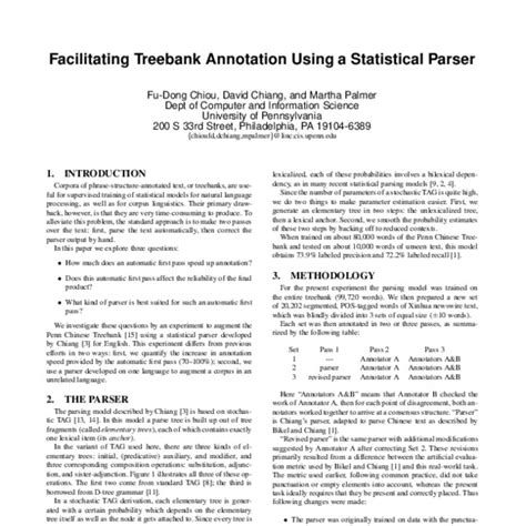 Facilitating Treebank Annotation Using A Statistical Parser Acl Anthology