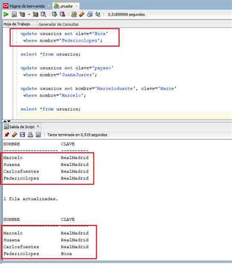 Ejercicios Resueltos Actualizar Registros Updateoracle