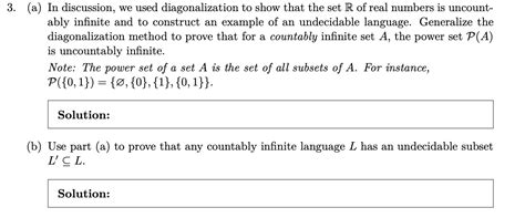 solved a in discussion we used diagonalization to show