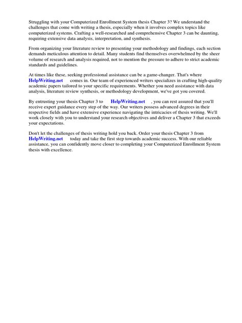 Computerized Enrollment System Thesis Chapter 3 Pdf Databases