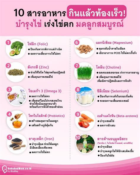 📣10 สารอาหารกินแล้วท้องเร็ว บำรุงไข่ Th