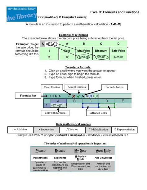 Microsoft Excel 3 Formulas Functions