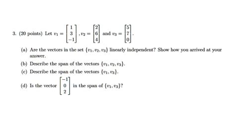 solved let v1 v2 and v3 be the vectors in the set v1 v2 v3 are