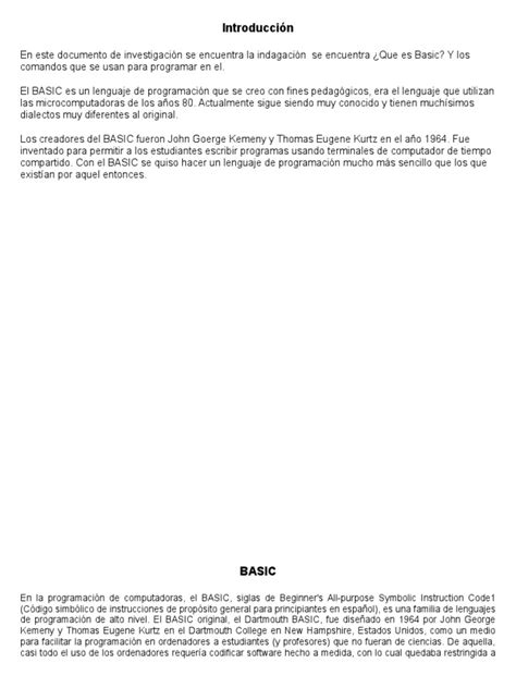 Comandos Basic Pdf Básico Ingeniería De Software