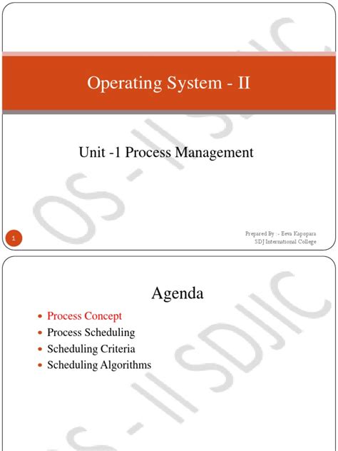 Operating System Ii Process Management Pdf Scheduling Computing Process Computing