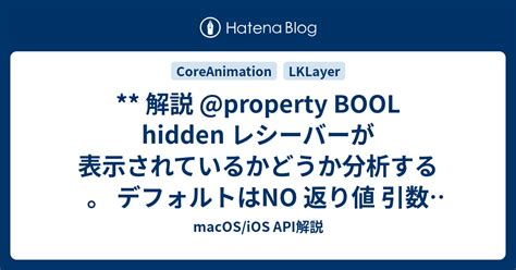 macOS iOS API解説