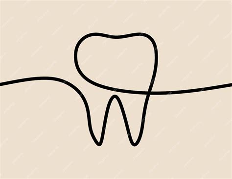 Dental Oneline Continuous Single Line Art Premium Vector Dental