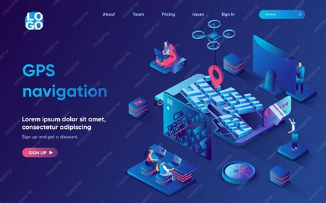Premium Vector Gps Navigation Concept Isometric Landing Page Online