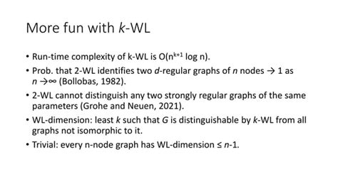 Weisfeiler Lehman By The Numbers Ppt
