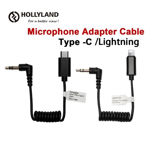 Kabel Adaptor Mikrofon Hollyland Untuk Trs 3 5mm Ke Port Iphone Tipe C Lightning Untuk Sistem 