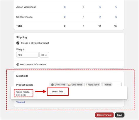 Setup Multiple Images Associated With One Variant Via Metafield