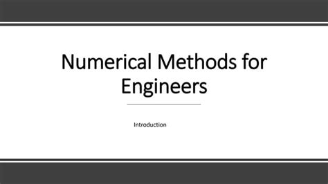 Engineering Numerical Analysis Introduction Pdf