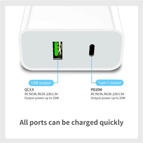 Fast 20W QC3 0 DUAL PD USB C Type C Wall Charger Adaptor For Android IPhone IPad FirstNoa