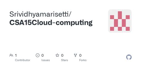 GitHub Srividhyamarisetti CSA15Cloud Computing