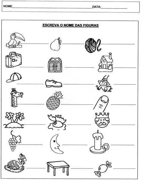 Escreva O Nome Das Figuras Auto Ditado Atividade De Língua Portuguesa