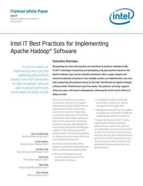 Pdf Best Practices For Implementing Apache Hadoop Paper Dokumentips