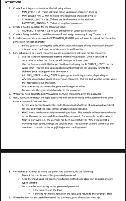 Solved 1 Create Four Integer Constants For The Following