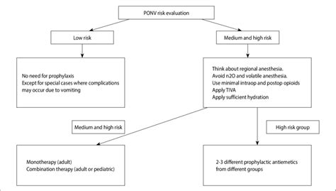 Postoperative Nausea And Vomiting Ponv Prophylaxis Algorithm