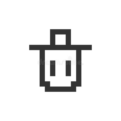 Trash Can Pixelated Ui Icon Stock Vector Illustration Of Arcade Mobile