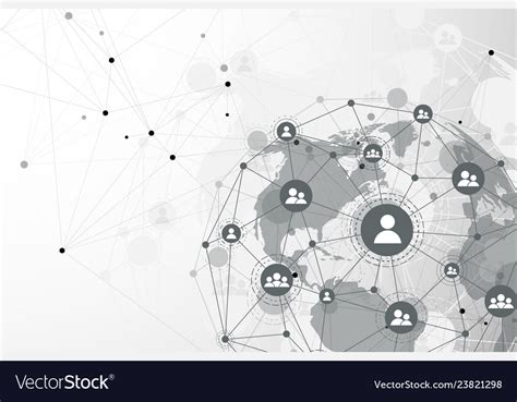 Global Network Connection Concept Big Data Vector Image