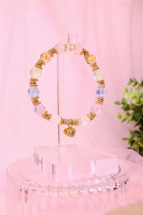Intention 8mm Carebear Edt Sparkle Heart Bear Bracelet Acrysty Co