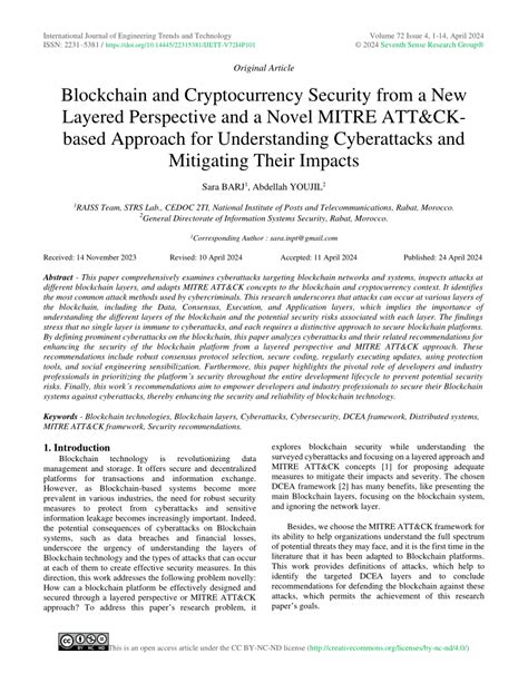 Pdf Blockchain And Cryptocurrency Security From A New Layered Perspective And A Novel Mitre
