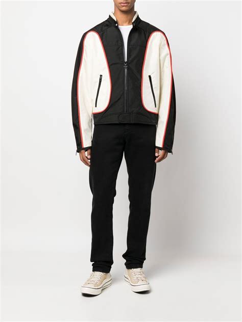 Diesel J Blink Colour Block Biker Jacket Black Farfetch Diesel J Blink Colour Block Biker Jacket Black Farfetch
