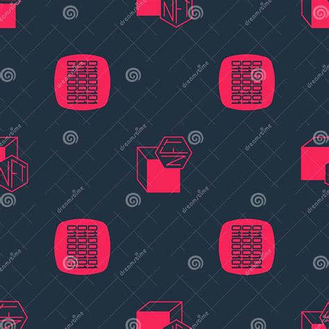Set Binary Code And Nft Digital Crypto Art On Seamless Pattern Vector