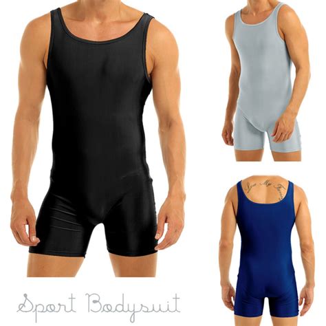 Xxl Mens Spandex Bodysuit Workout Dance Biketard Unitard Gym Wear Wish