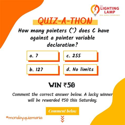 Axyya Academy On Linkedin Thelightinglamp Mondayquizmania Coding