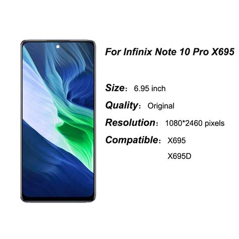 For Infinix Note 10 Pro X695 X695b Lcd Display Note 10pro Nfc Touch Screen Digitizer Assembly
