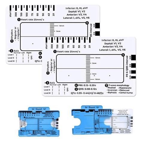 2pc Ecg 7 Step Rulerecg Ruler For Ecgekg Interpretation Reference