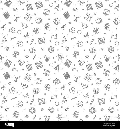 Stem Science Vector Seamless Pattern Back To School Concept Minimal Background Stock Vector
