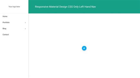 Responsive Material Design Css Only Left Hand Nav