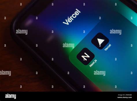 Conceptual Image Of Nextjs And Vercel Icons Seen In An Iphone Vercel Inc Is An Us Cloud Paas