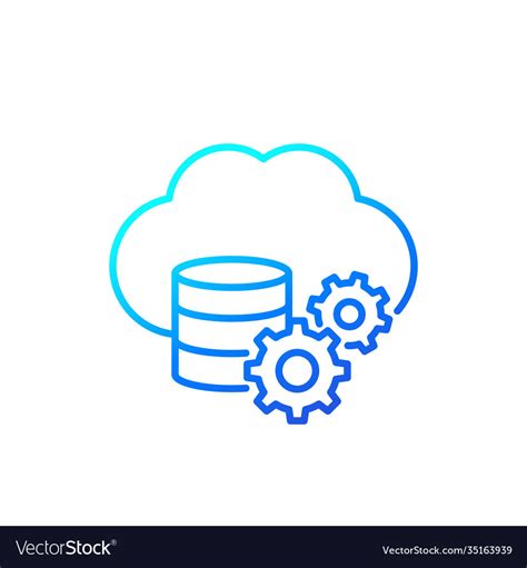 Data Storage Line Icon With Cloud Royalty Free Vector Image