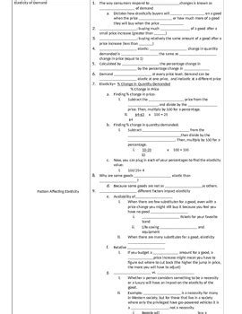 Elasticity Of Supply And Demand Lecture Notes By SDB TPT