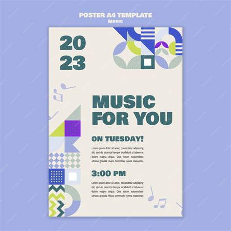 평면 디자인 음악 쇼 포스터 템플릿 무료 Psd 파일