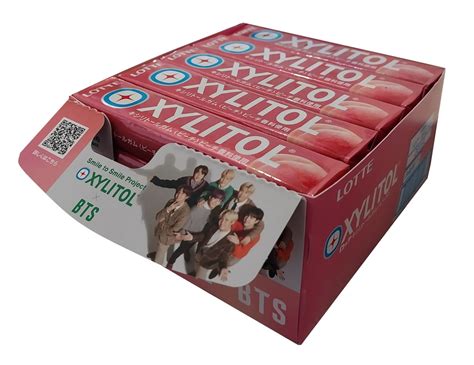 Жевательная резинка без сахара LOTTE XYLITOL со вкусом персика BTS ...