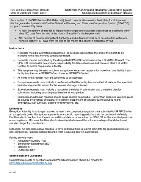 New York Compliance Exception Or Extension Request Statewide Planning