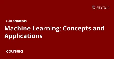 machine learning concepts and applications coursya