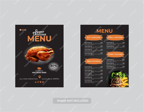 Plantilla De Diseño De Menú Creativo Y Moderno Vector Premium