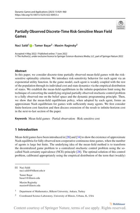 Partially Observed Discrete Time Risk Sensitive Mean Field Games Request Pdf