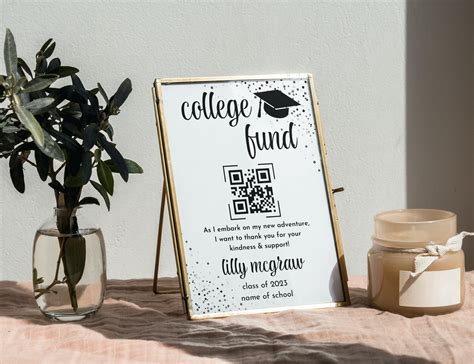 Editable Qr Code Graduation Sign Scan To T Qr Code Sign Template Canva Template Qr Code