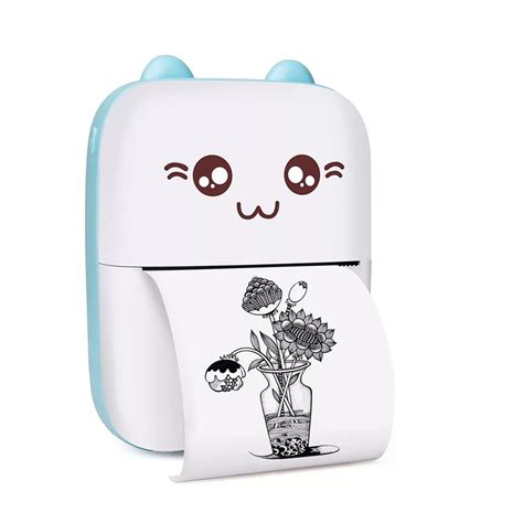 Mini Portable Thermal Printer Bluetooth Ios Android App Blue Theshoppk