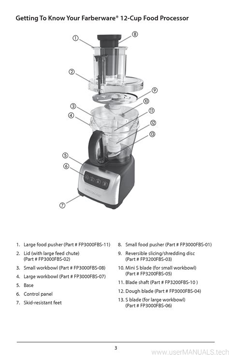 Farberware Food Processor Fp3200fbs User Manual
