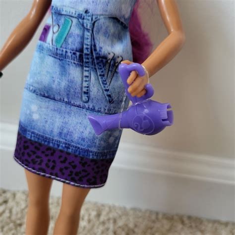 Barbie Toys Barbie Career Salon Stylist With Purple Hair Naturalistas Pixie Puff Penny Doll