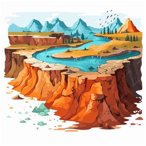 Detailed Tectonic Plates And Landforms Illustration Premium Ai