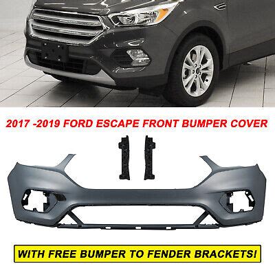 Front Bumper Cover Fit For 2017 2019 Ford Escape Primed Plastic Black