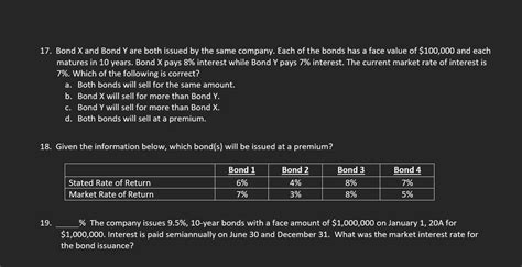 Solved 17 Bond X And Bond Y Are Both Issued By The Same Chegg Com
